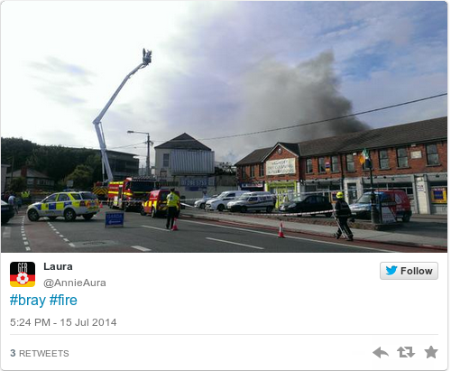 Four fire units are fighting a blaze in Bray town · TheJournal.ie