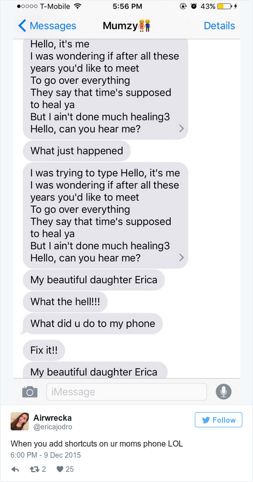 The 21 funniest autocorrect pranks played on mams in 2015