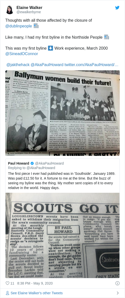 Two Dublin newspapers, the Northside People and Southside People, are ...