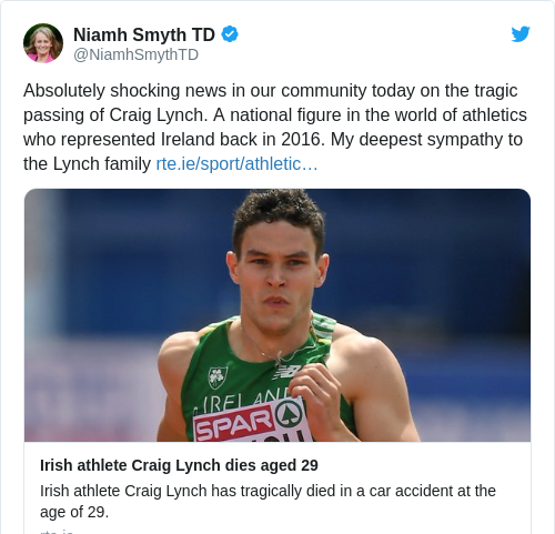 'A terrible loss': Irish athlete Craig Lynch dies aged 29