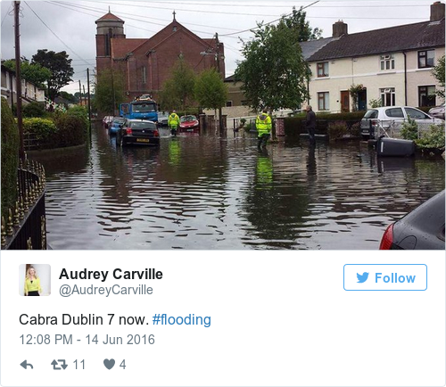 Photos: Flash flooding hits Dublin as rainfall warning issued