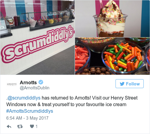 Scrumdiddly's ice cream parlour has just opened a pop-up shop in Arnotts